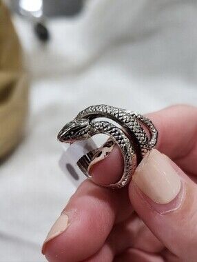 Source Unknown | Jewelry | Silvertone Snake Wrap Ring | Poshmark